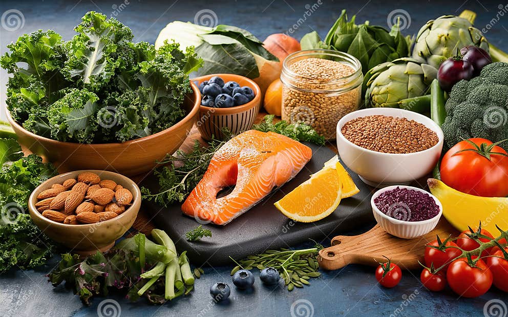 A Diverse Array of Nutrient-rich Foods, Highlighting the Importance of ...