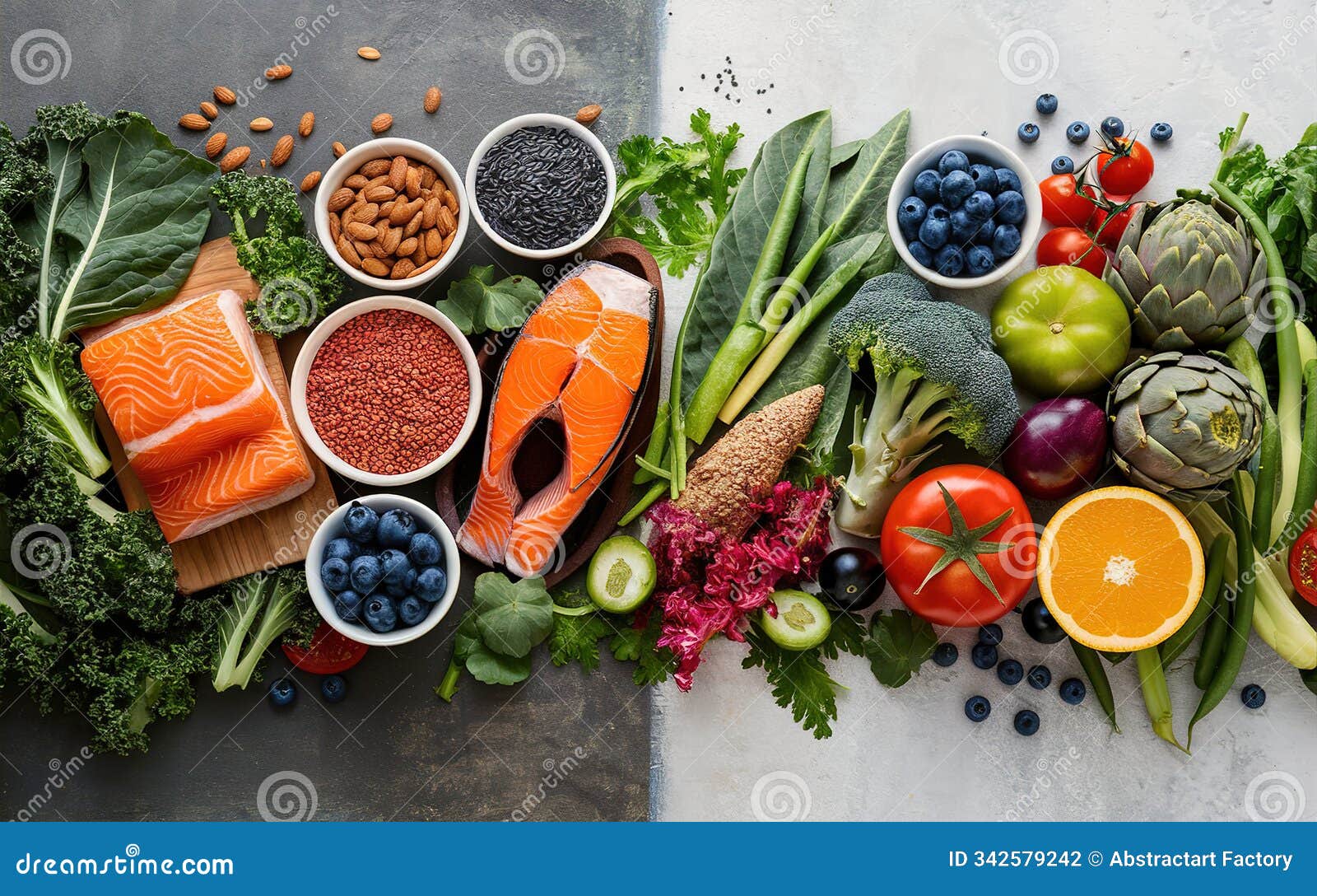 A Diverse Array of Nutrient-rich Foods, Highlighting the Importance of ...