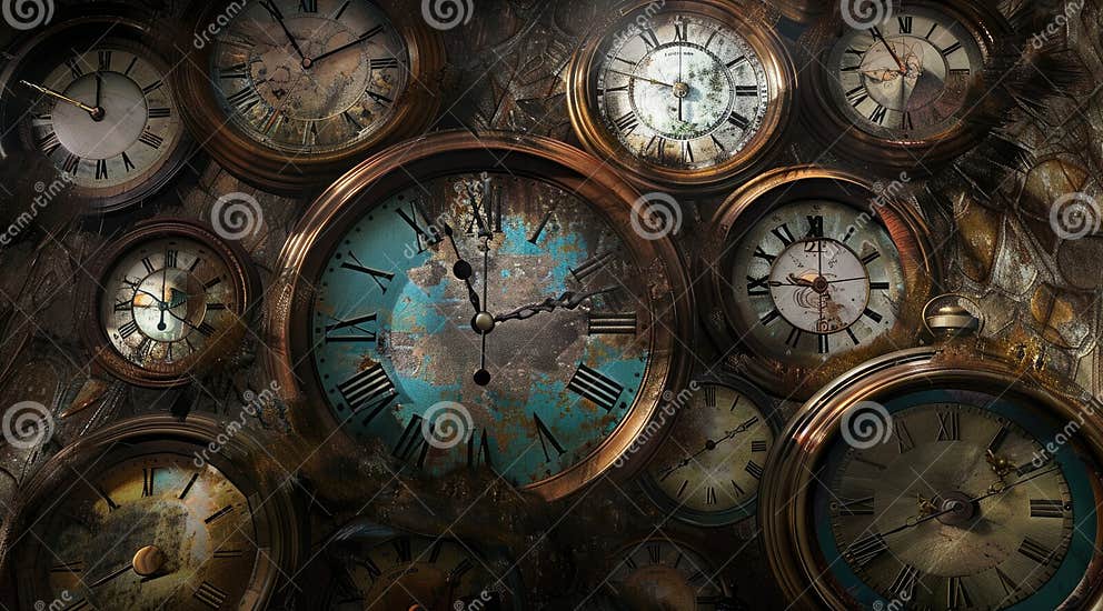 A Diverse Array of Old-fashioned Clocks Showcasing Different Styles and ...