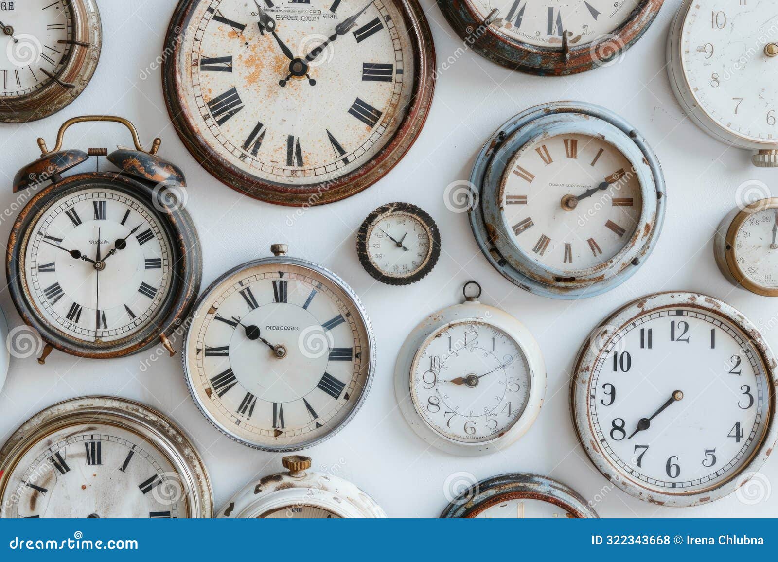 A Diverse Array of Old-fashioned Clocks Showcasing Different Styles and ...