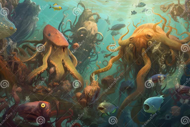 Diverse Array of Underwater Creatures, Some Familiar and Others ...