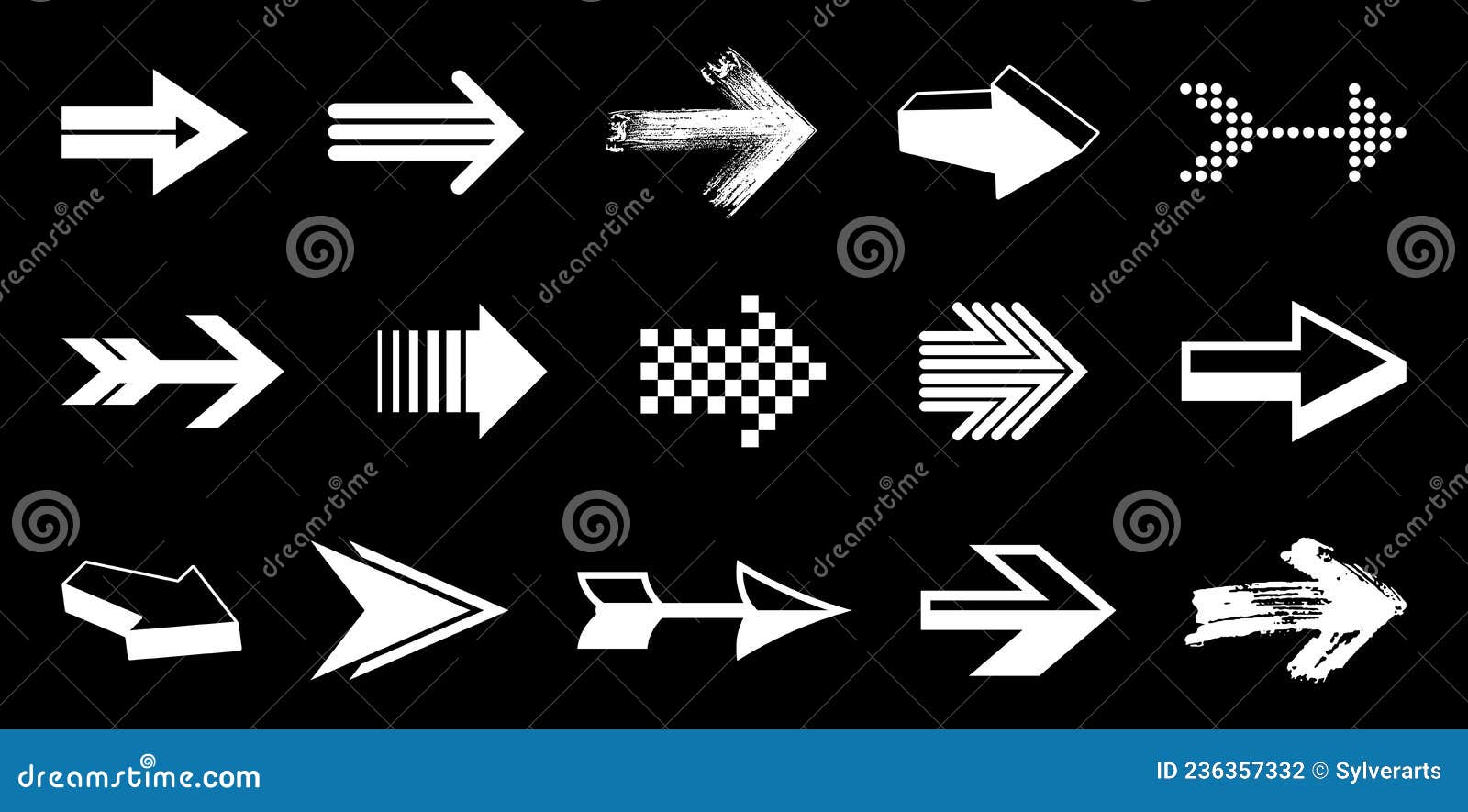 Diverse Arrow Cursors Vector Set Different Shapes Styles And Concepts Arrows Single Color