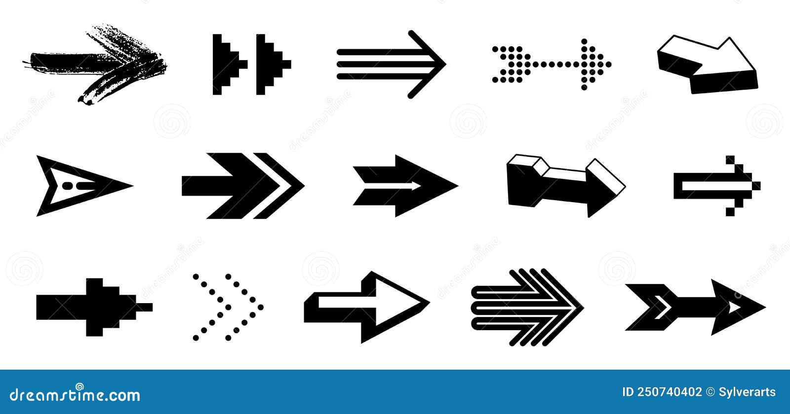 Diverse Arrow Cursors Vector Set Different Shapes Styles And Concepts Arrows Single Color
