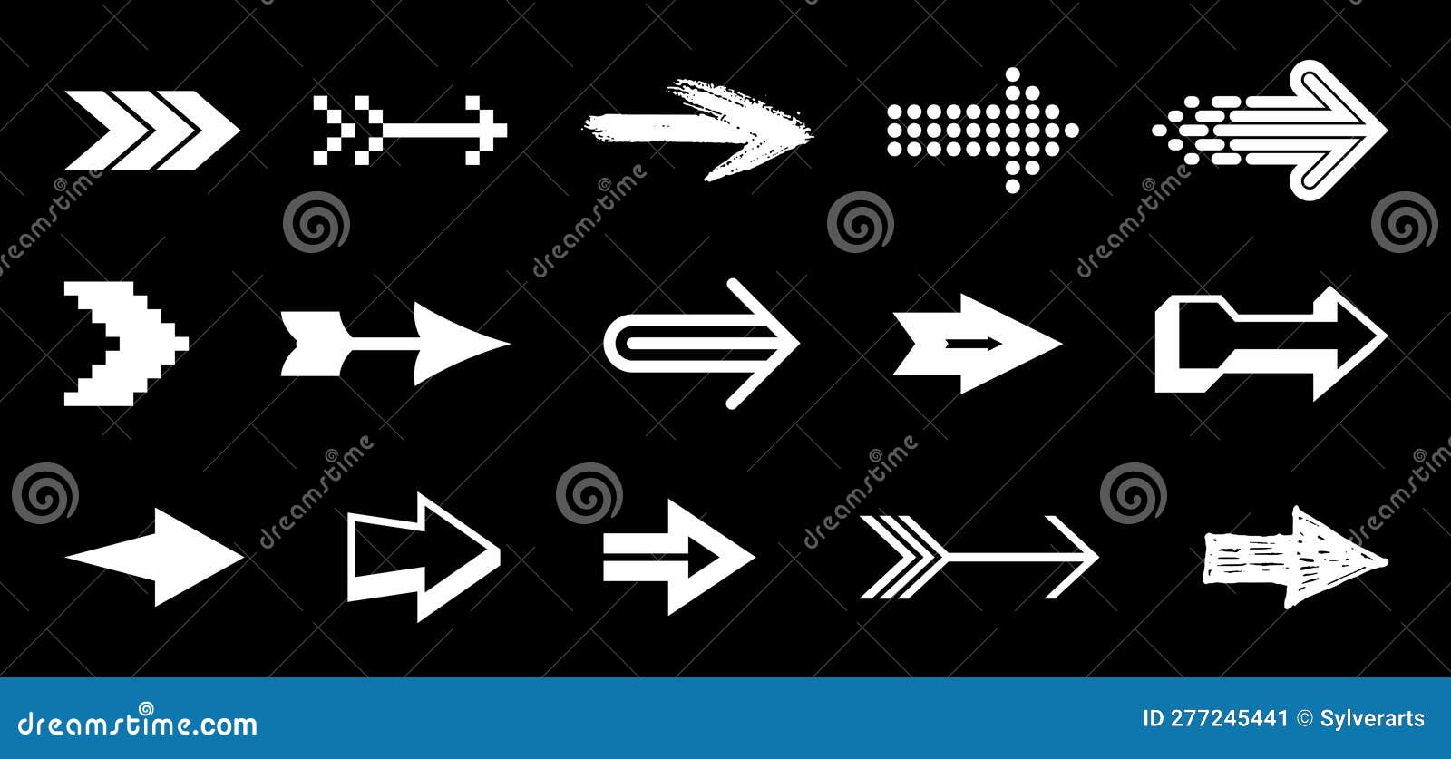 Diverse Arrow Cursors Vector Set Different Shapes Styles And Concepts Arrows Single Color