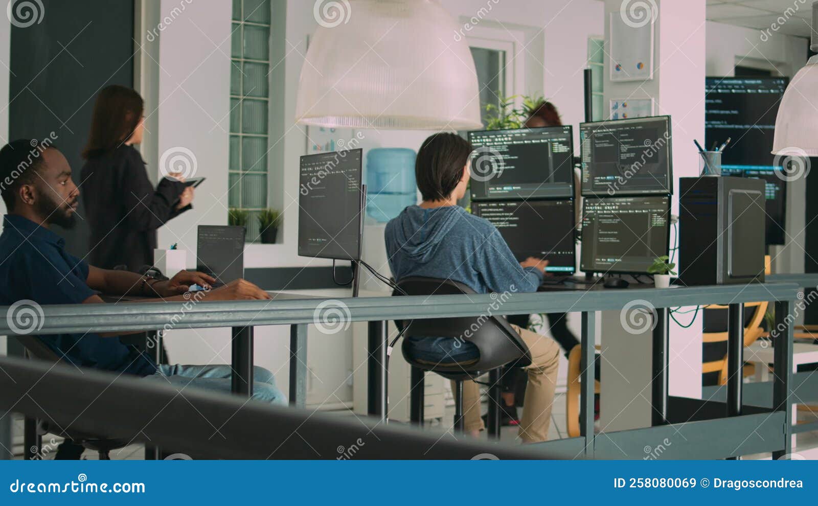 Diverse Artificial Intelligence Programers Typing System Code Stock Video - Video of programming ...