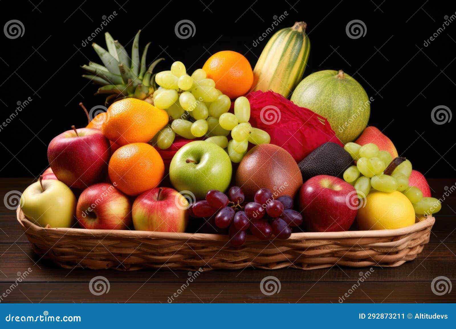 Diverse Assortment of Fruits in One Basket Stock Image - Image of ...