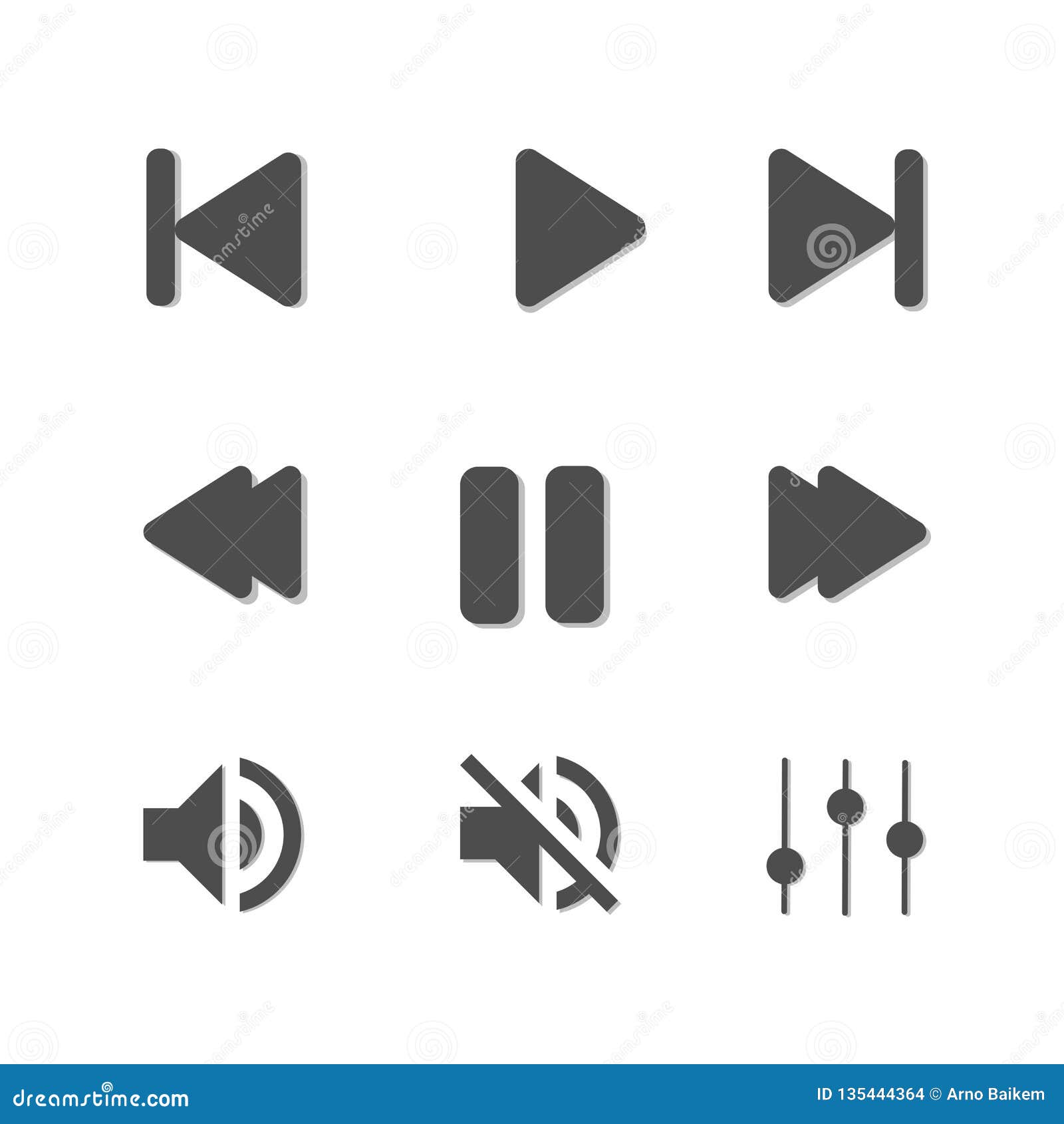 Diverse Audiopictogrammen Op Een Witte Achtergrond Stock Illustratie ...