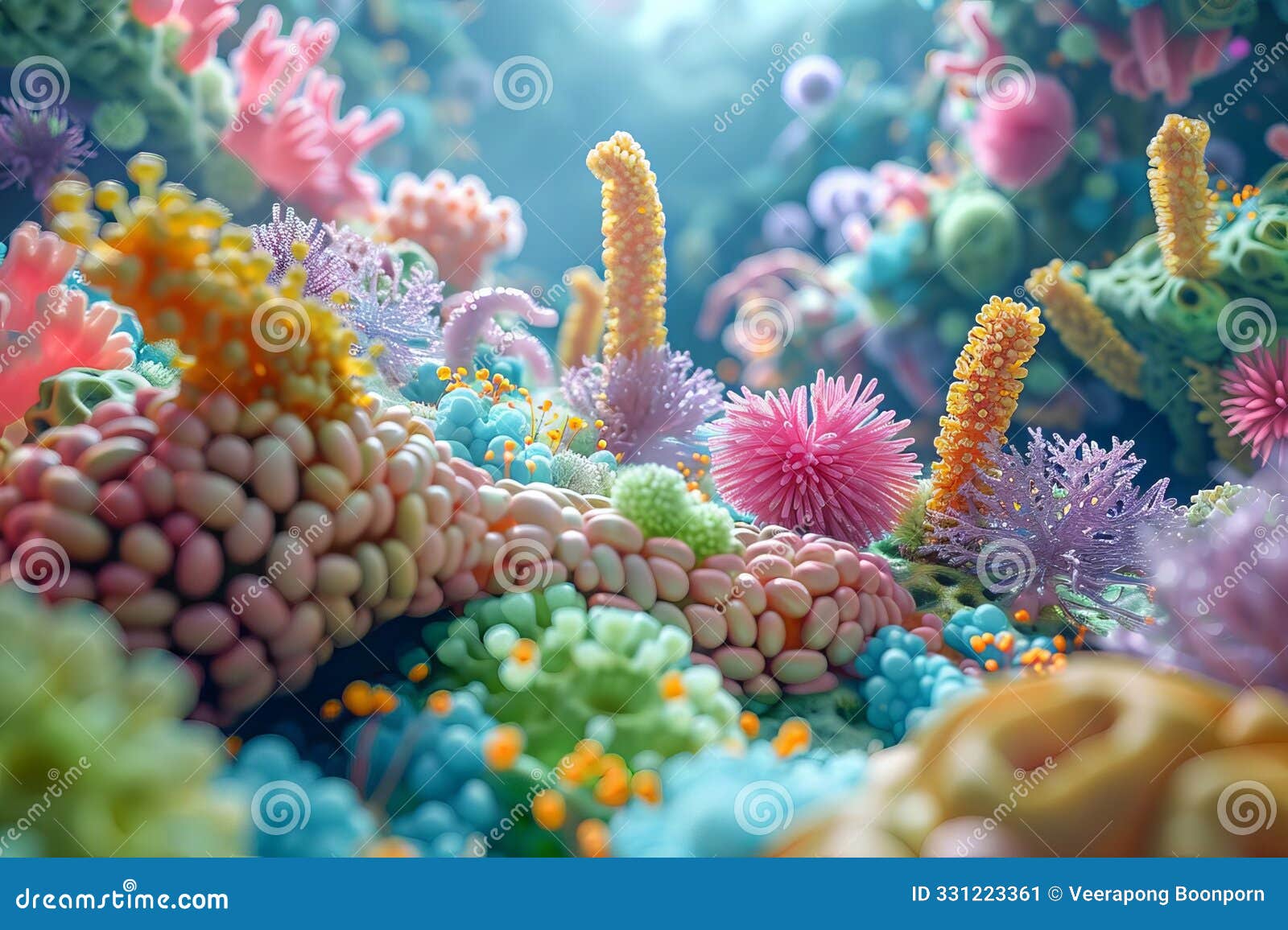 Diverse Bacteria within the Digestive System, Microscopic Landscape ...