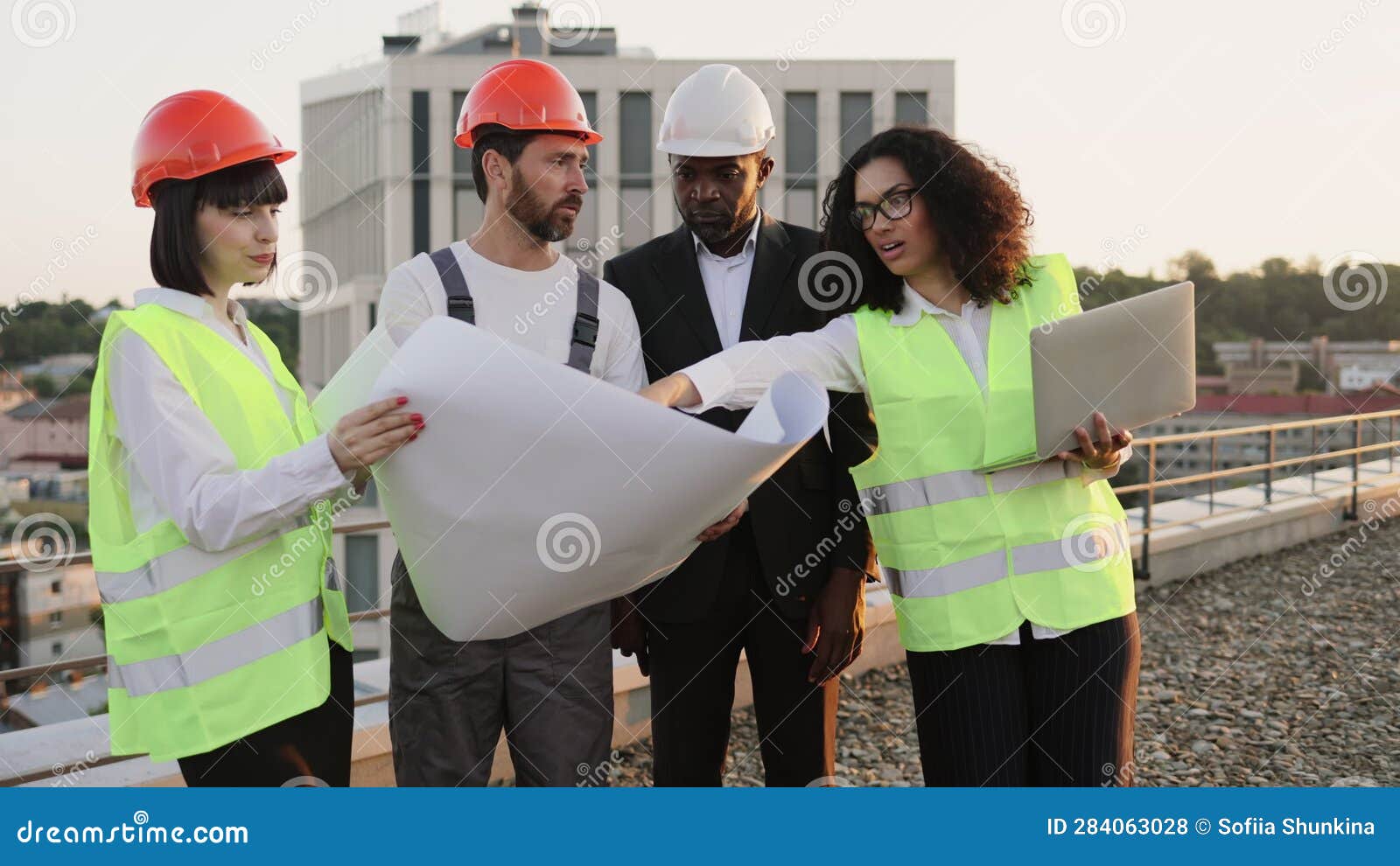 Diverse Building Engineers Brainstorming for Common Project Stock ...