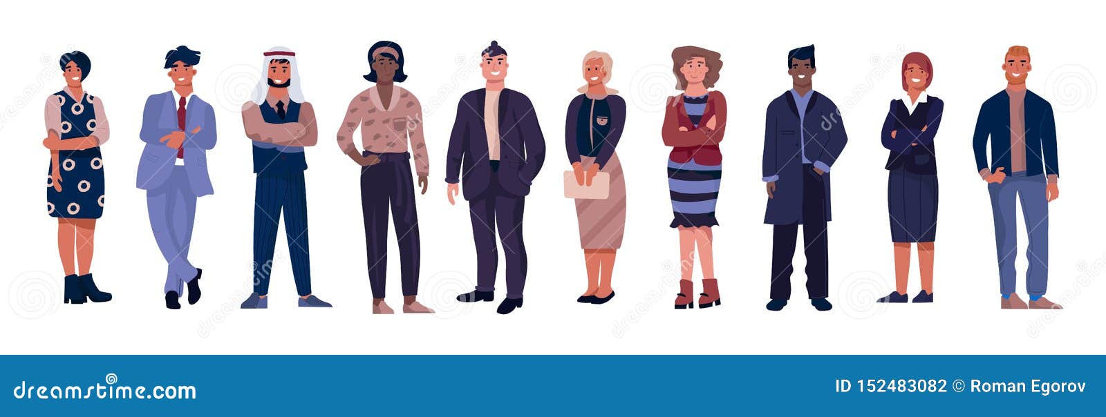 Diverse Business Characters. Office Workers With Equal Opportunities ...