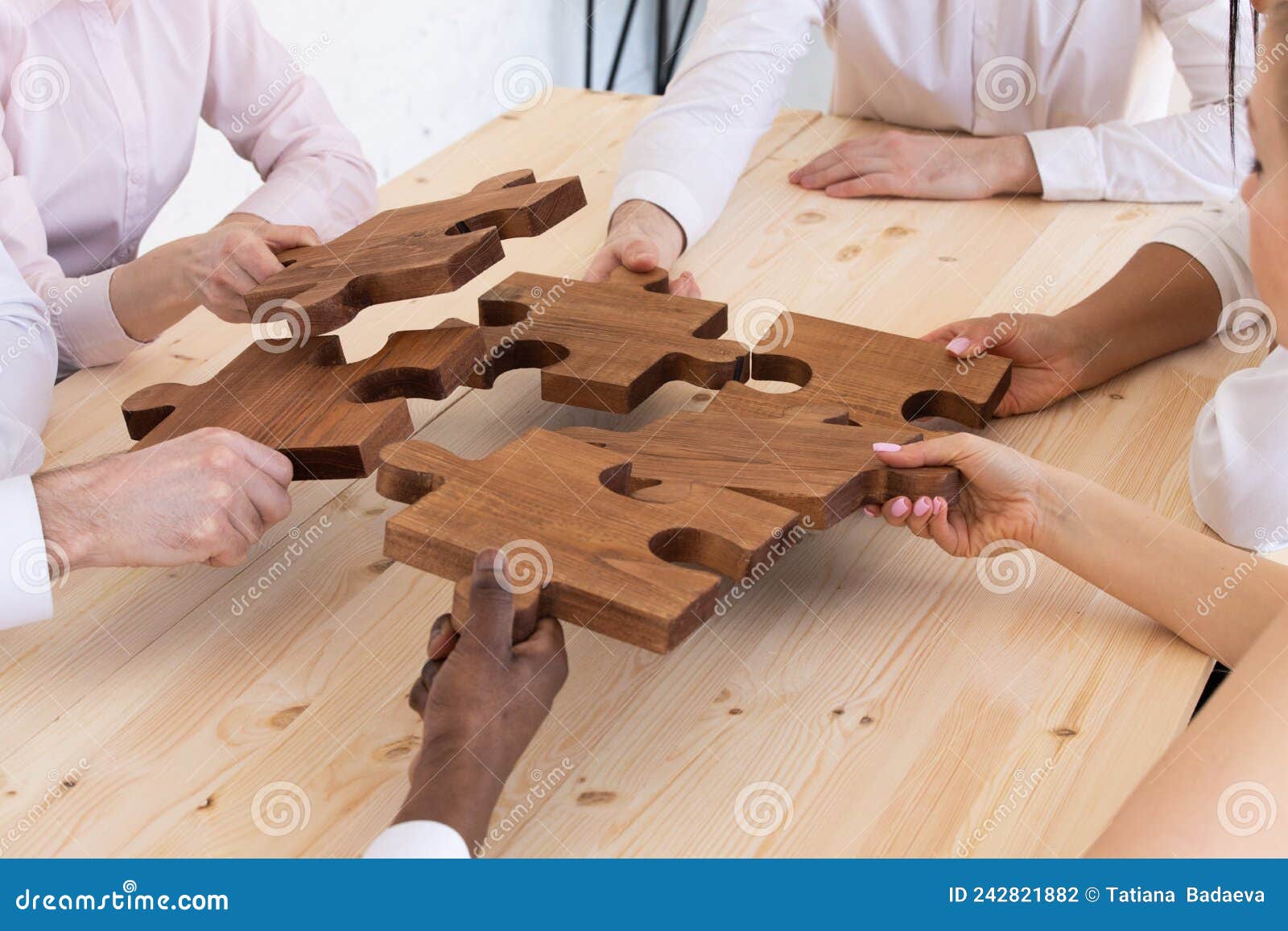 Diverse Business People Assembling Puzzle Stock Photo - Image of ...