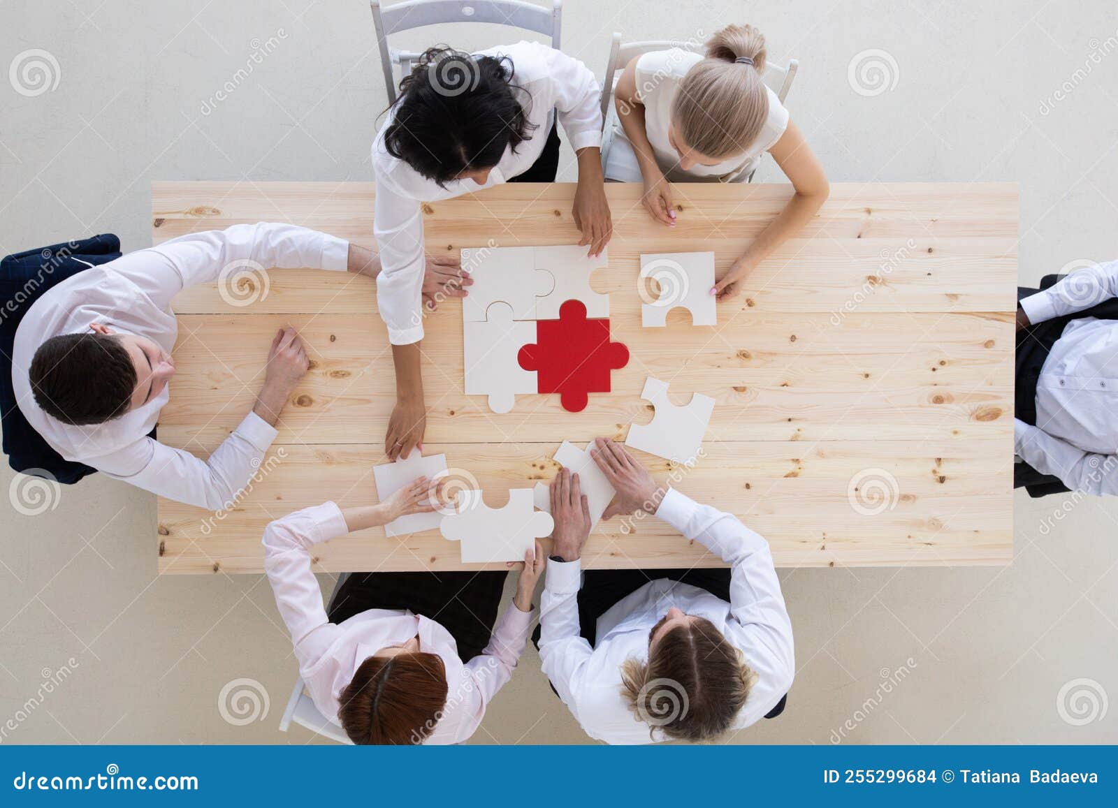 Diverse Business People Assembling Puzzle Stock Photo - Image of join ...