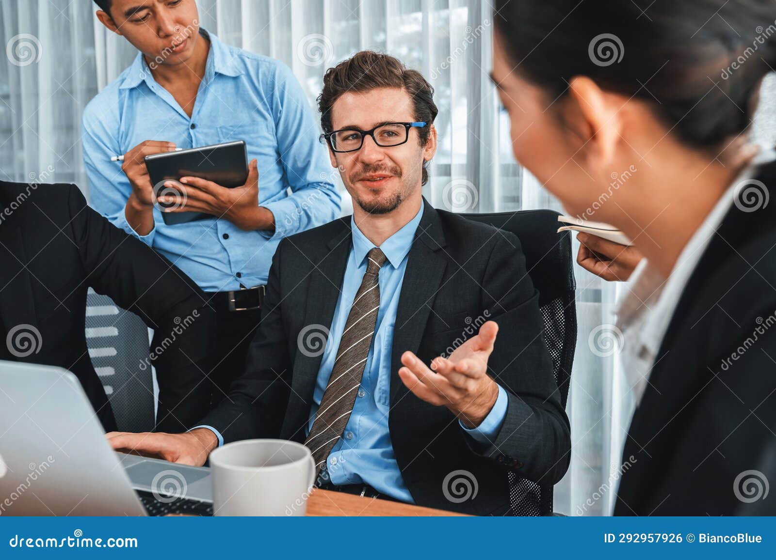 Diverse of Business People Discuss Business. Meticulous Stock Photo ...
