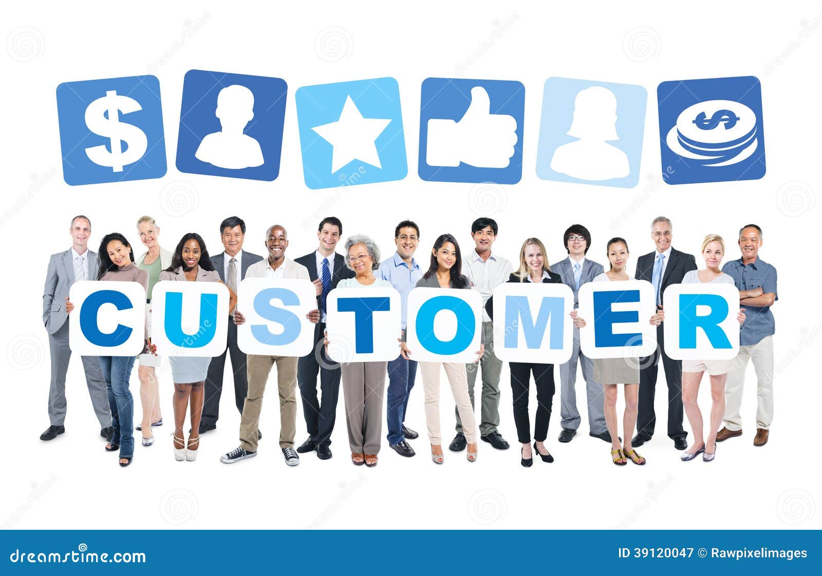 Diverse Business People Holding Word Customer Stock Image - Image of ...