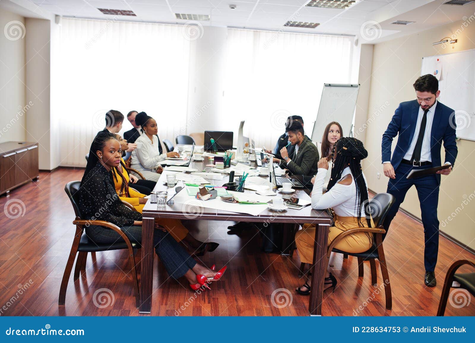 Diverse Business People on a Meeting. Stock Image - Image of ...
