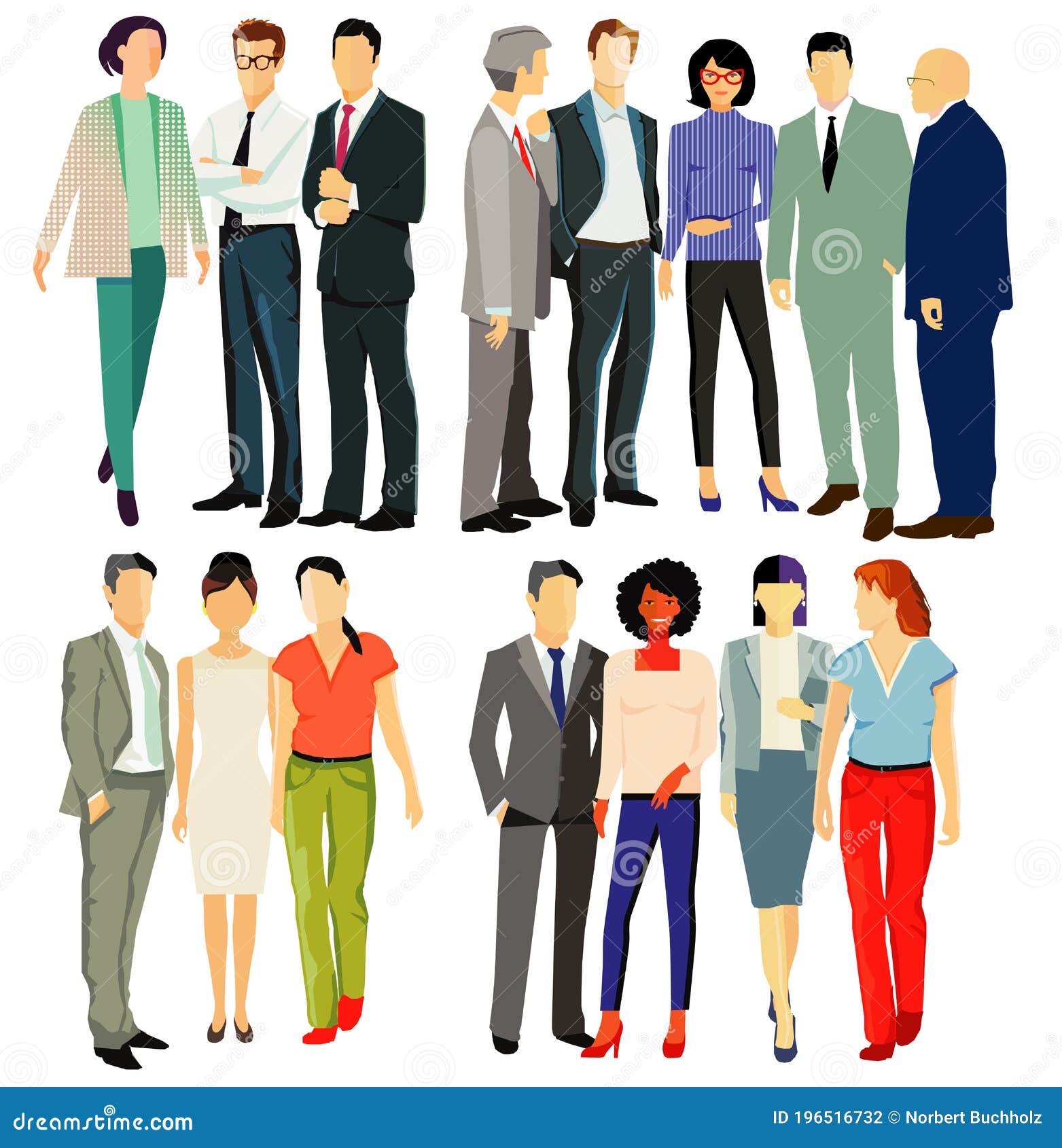 Diverse Business People Stand Together Stock Vector - Illustration of ... Diverse Business People Stand Together Stock Vector - Illustration of ...