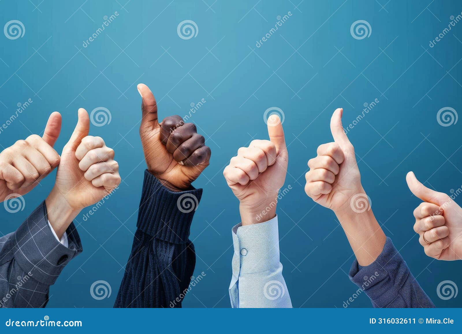 Diverse Business Team Celebrating Success with Thumbs Up Gestures ...