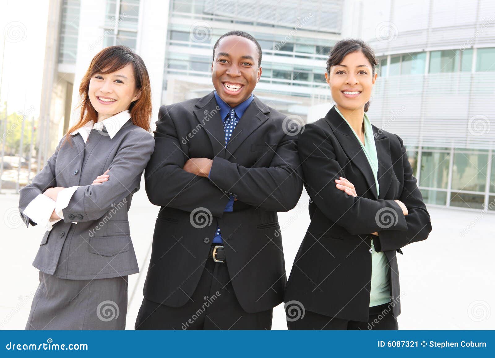 Diverse Business Team at Office Building Stock Image - Image of asian ...