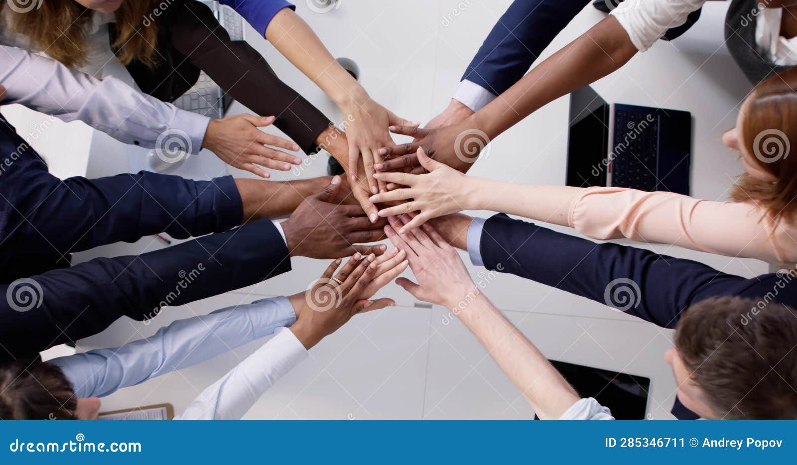 Diverse Business Team Stacking Hand Stock Image - Image of friends ...
