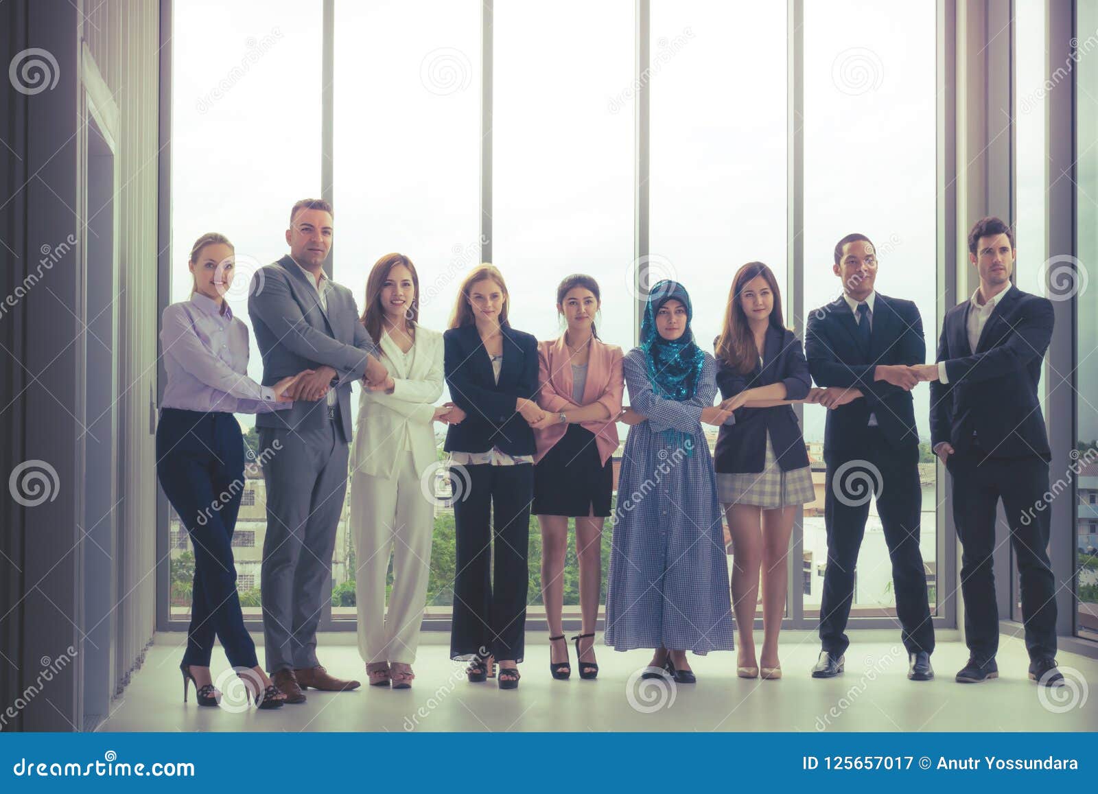 Diverse Business Team Standing Together Stock Image - Image of hand ...