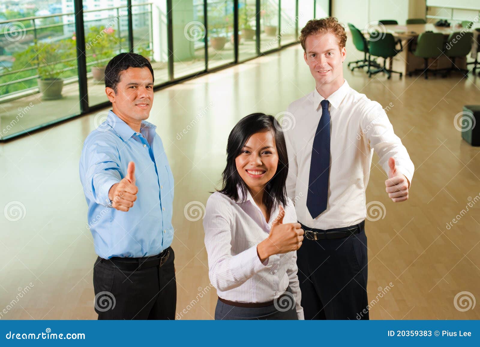 Diverse Business Team Three Thumbs Up Stock Image - Image of diverse ...