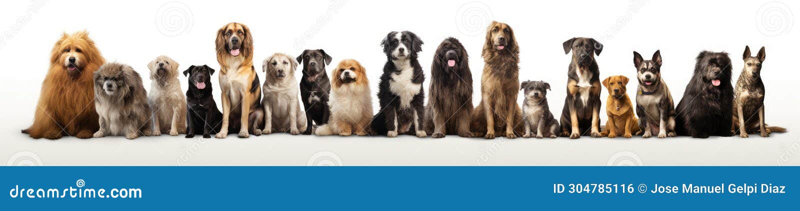 Diverse Canine Assembly: a Charming Line-Up of Various Dog Breeds ...