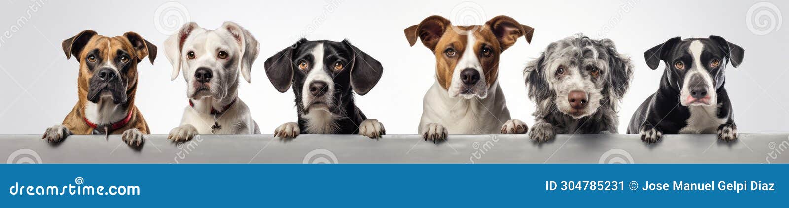 Diverse Canine Assembly: a Charming Line-Up of Various Dog Breeds ...