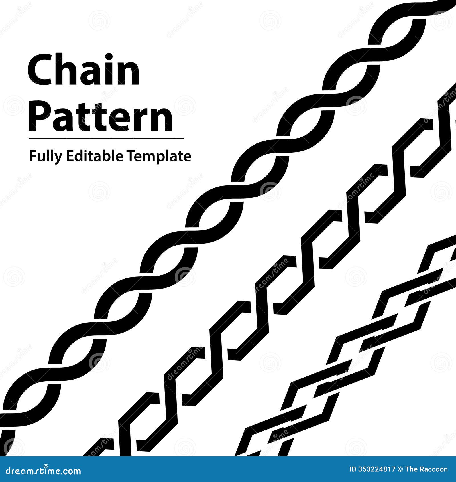 Diverse Chain Pattern Template - Seamless Vector Design Stock Vector ...