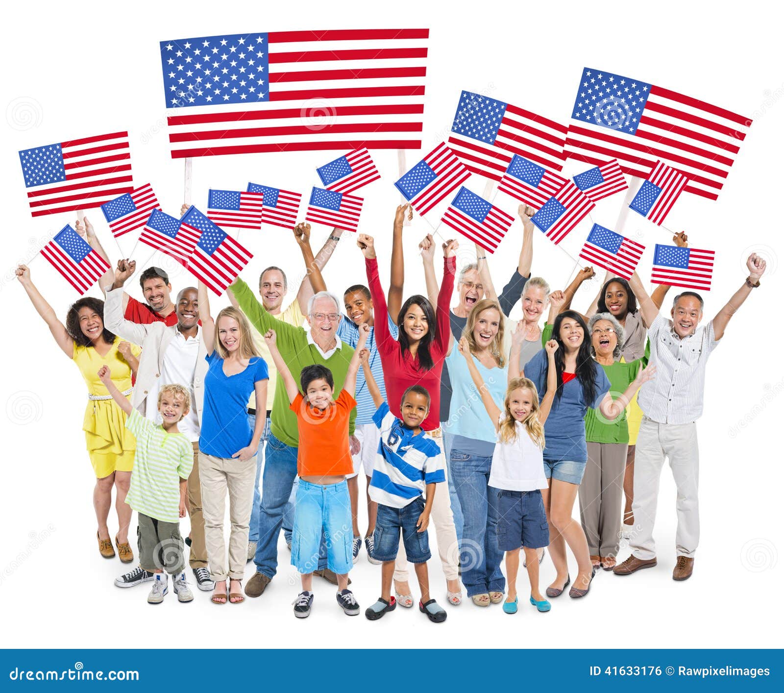 Diverse Cheerful People Celebrating Independence Day Stock Photo ...