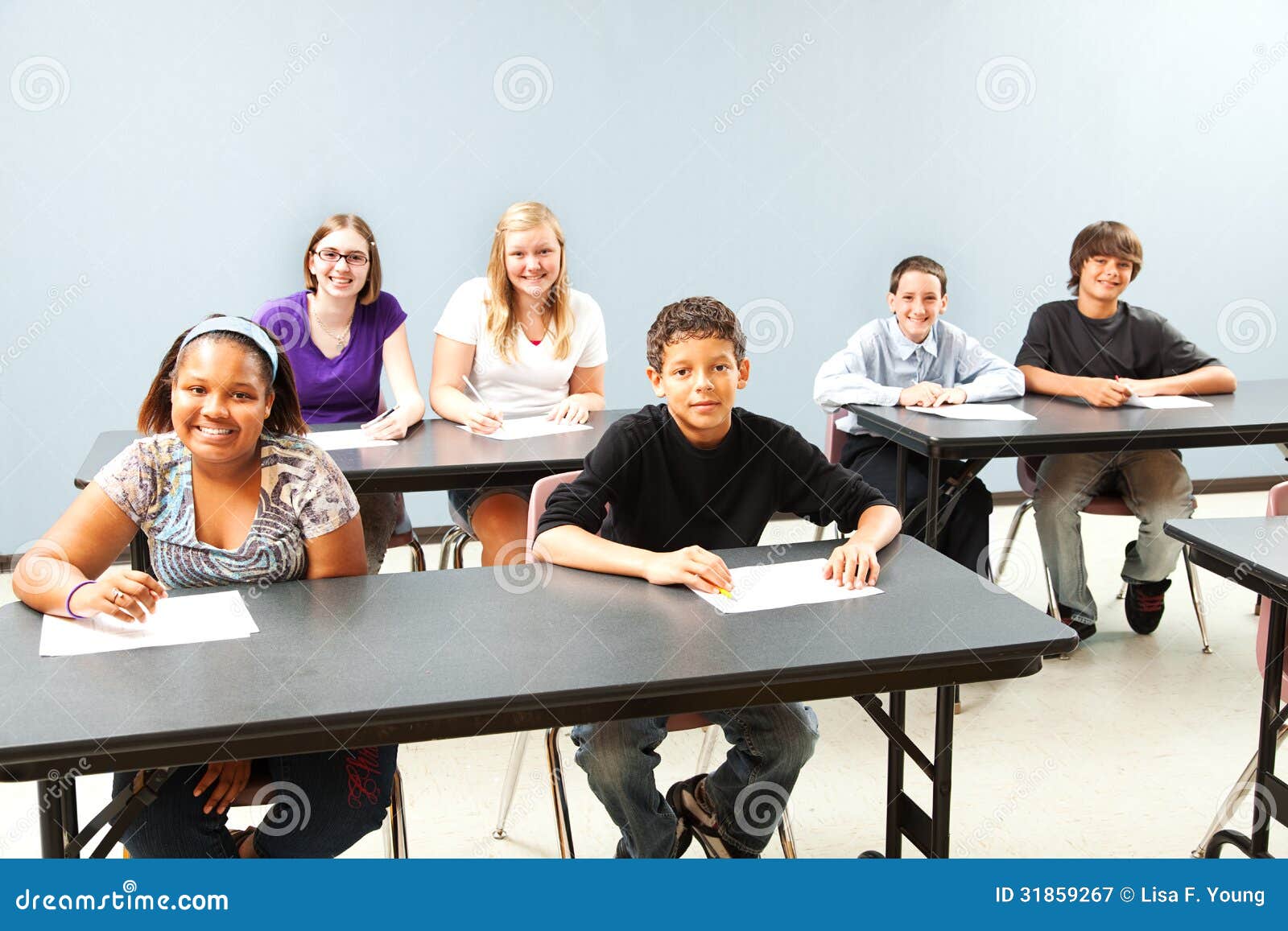 Diverse High School Students In Classroom