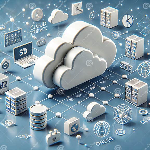 Diverse Cloud Computing Landscape Generative for AI Stock Illustration - Illustration of ...