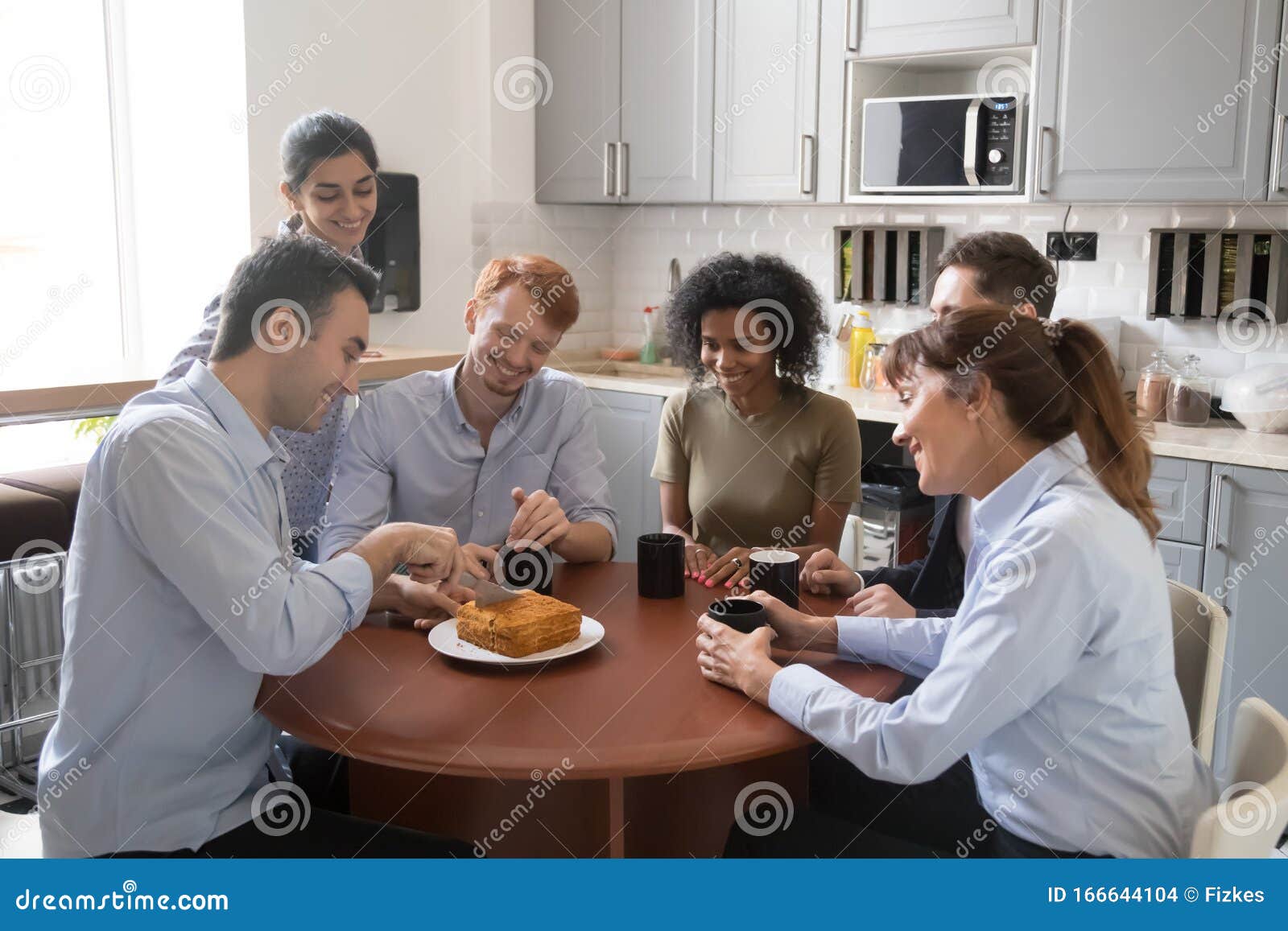 Diverse Colleagues Celebrate Event at Break Drink Tea Eat Cake Stock ... Diverse Colleagues Celebrate Event at Break Drink Tea Eat Cake Stock ...