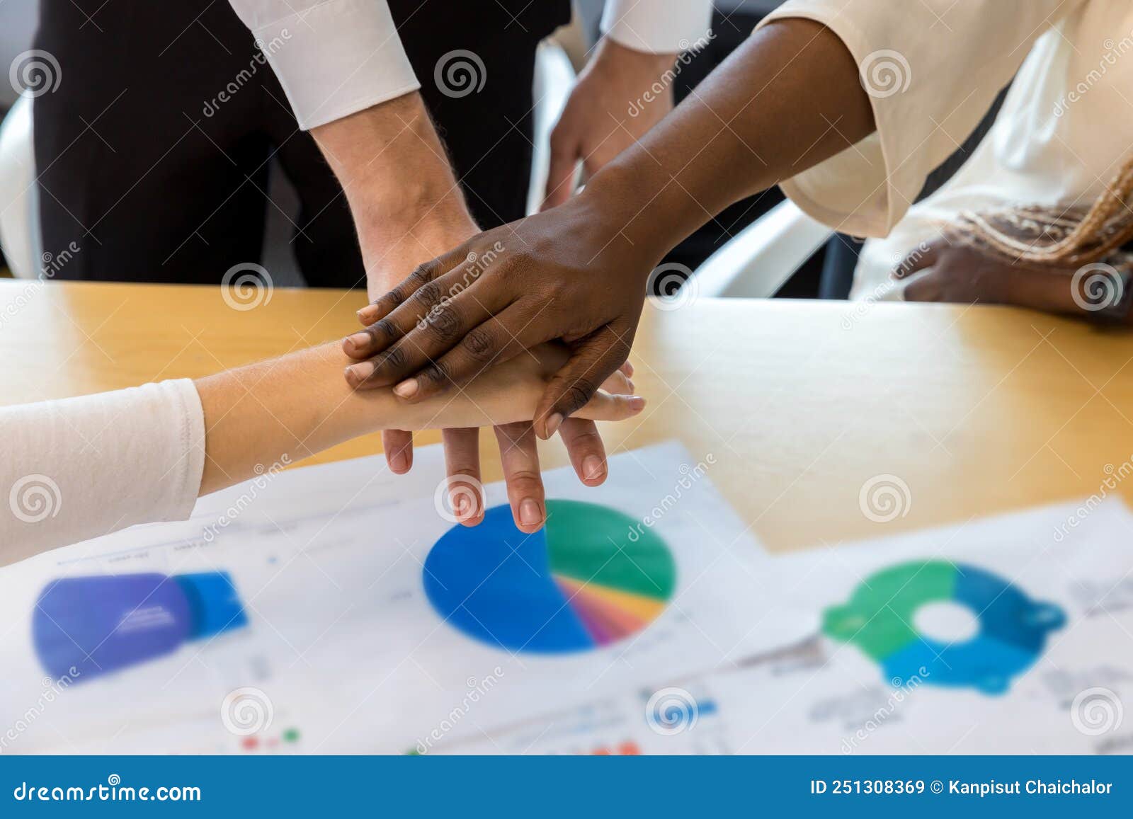 Diverse Colleagues Gather Putting Their Hands Together. Stack of Hands ...