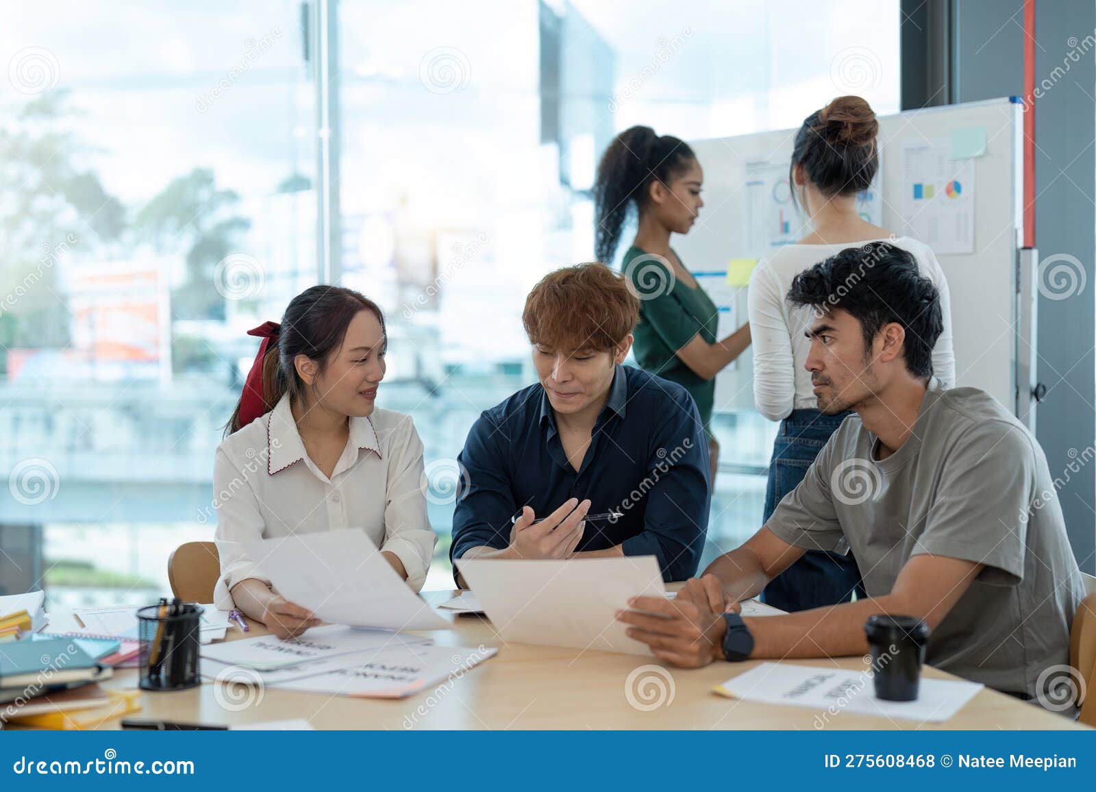 Diverse Colleagues Working on Project Together. Diverse Team of ...