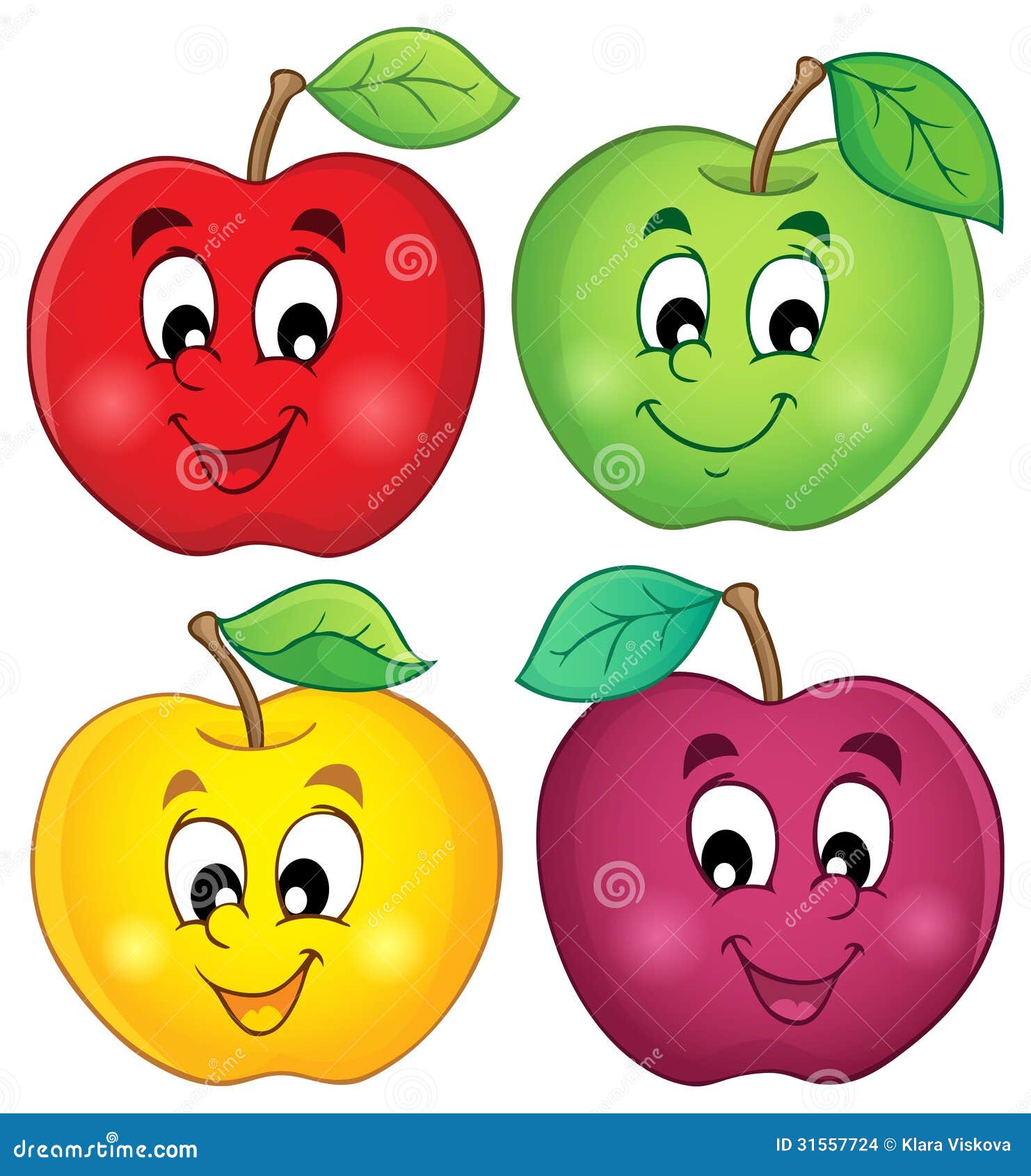 Diverse Collection 3 De Pommes Illustration de Vecteur - Illustration ...