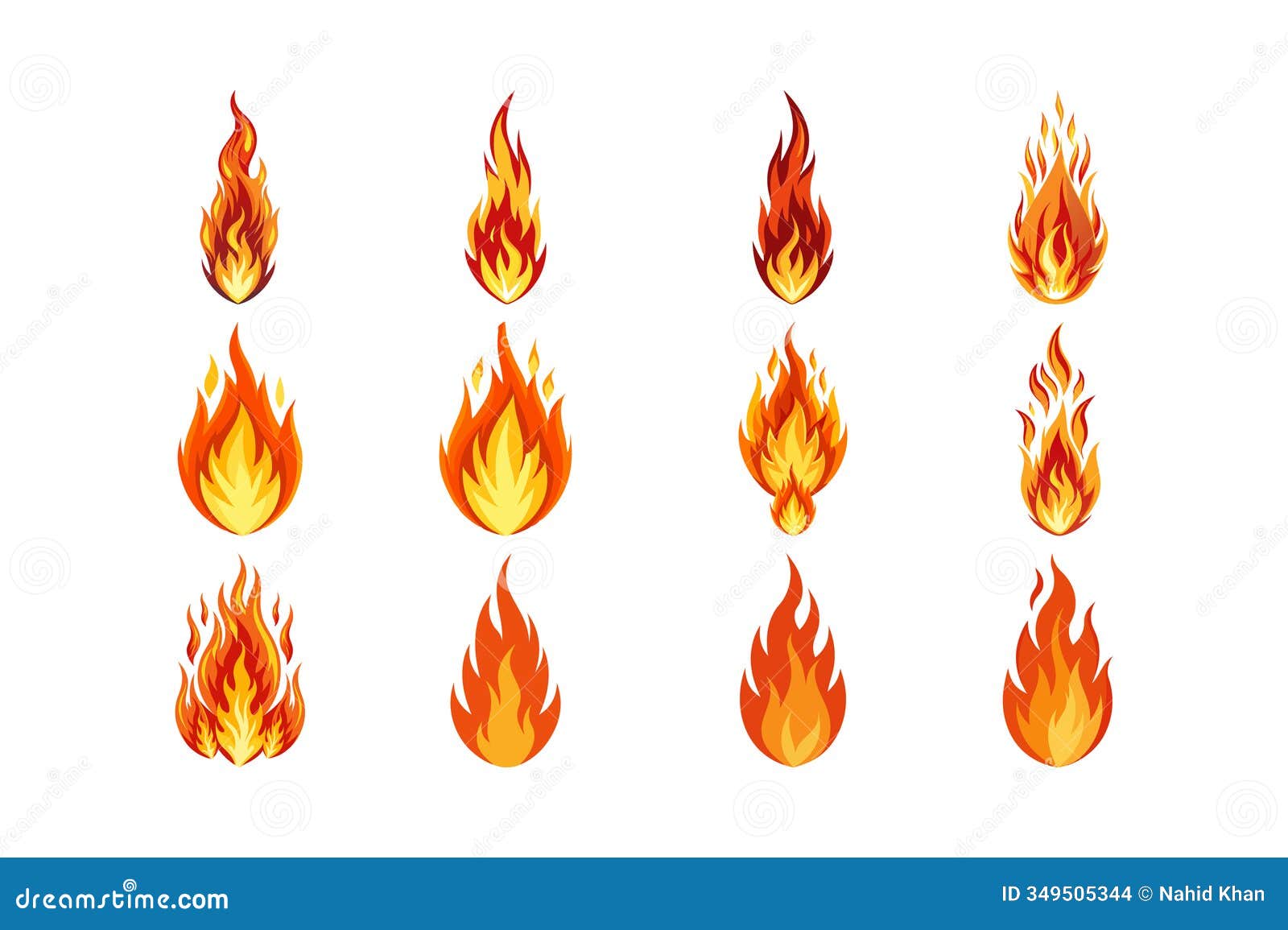 Fire Flame Collection - Vector Icons And Illustrations | CartoonDealer ...