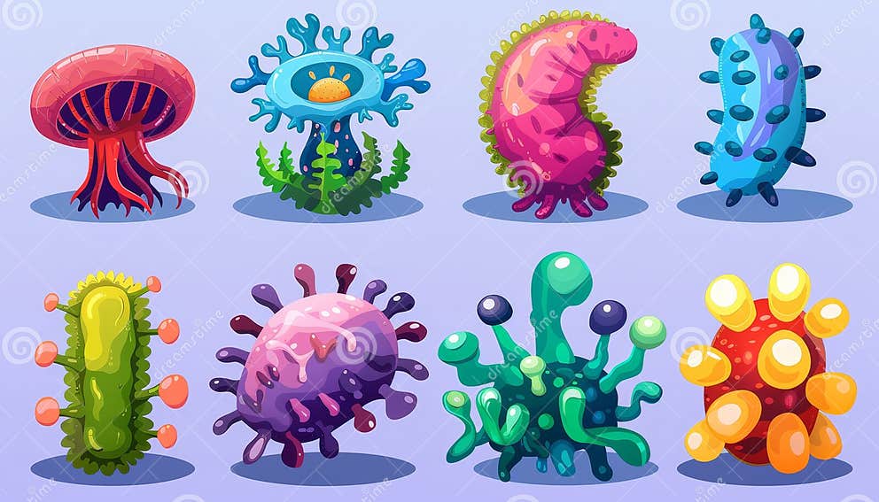 Diverse Collection of Isolated Pathogen Cells Viruses, Bacteria, and ...