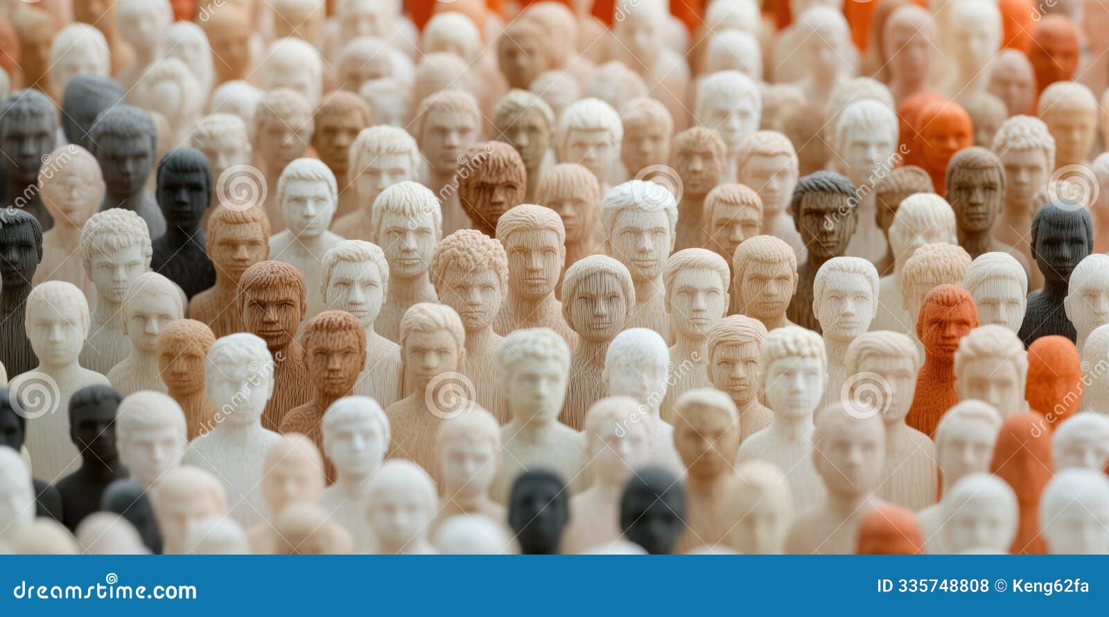 A Diverse Collection of Small Wooden Figures Representing People with ...
