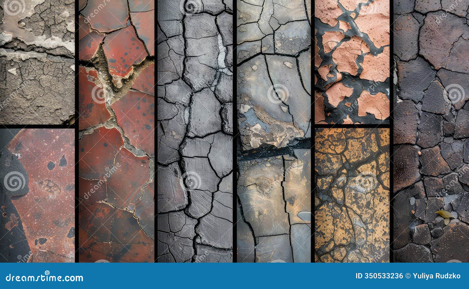 Diverse Collection of Textured Surfaces: Cracked Patterns in Various ...