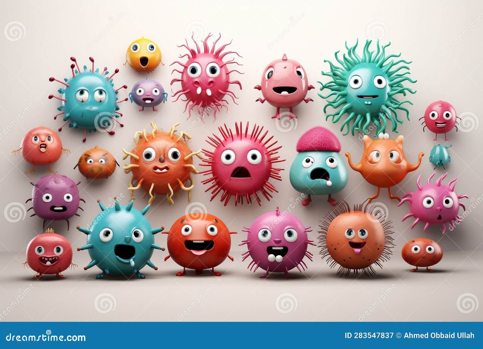 A Diverse Collection of Virus Characters in a Large Set, Generative Ai ...