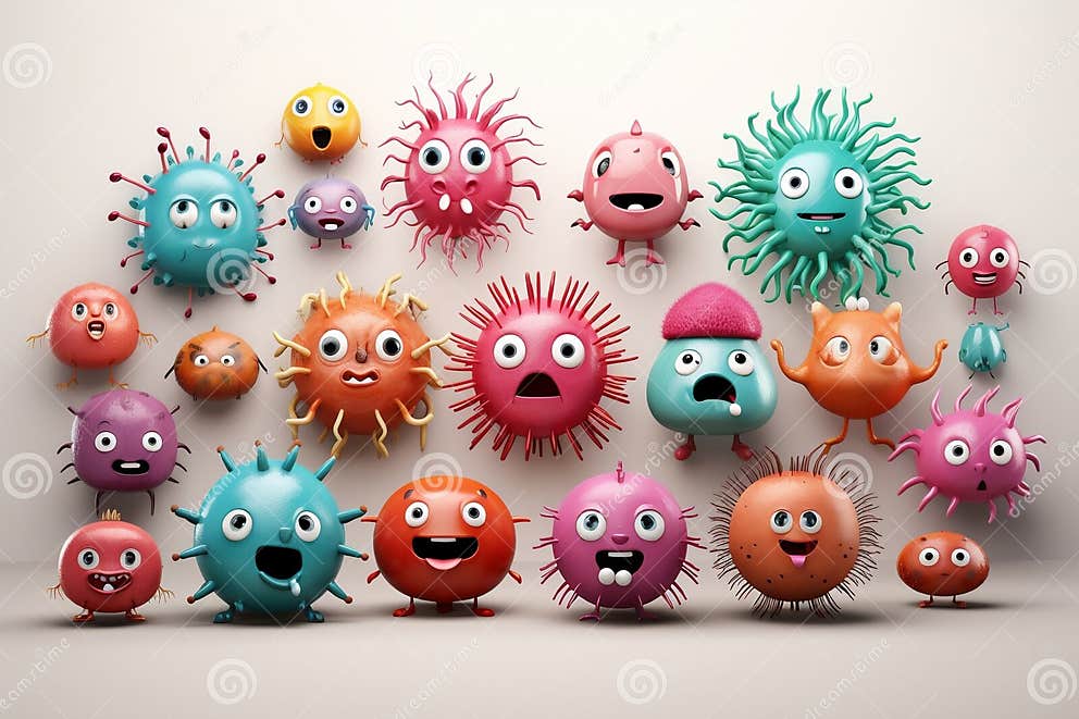 A Diverse Collection of Virus Characters in a Large Set, Generative Ai ...