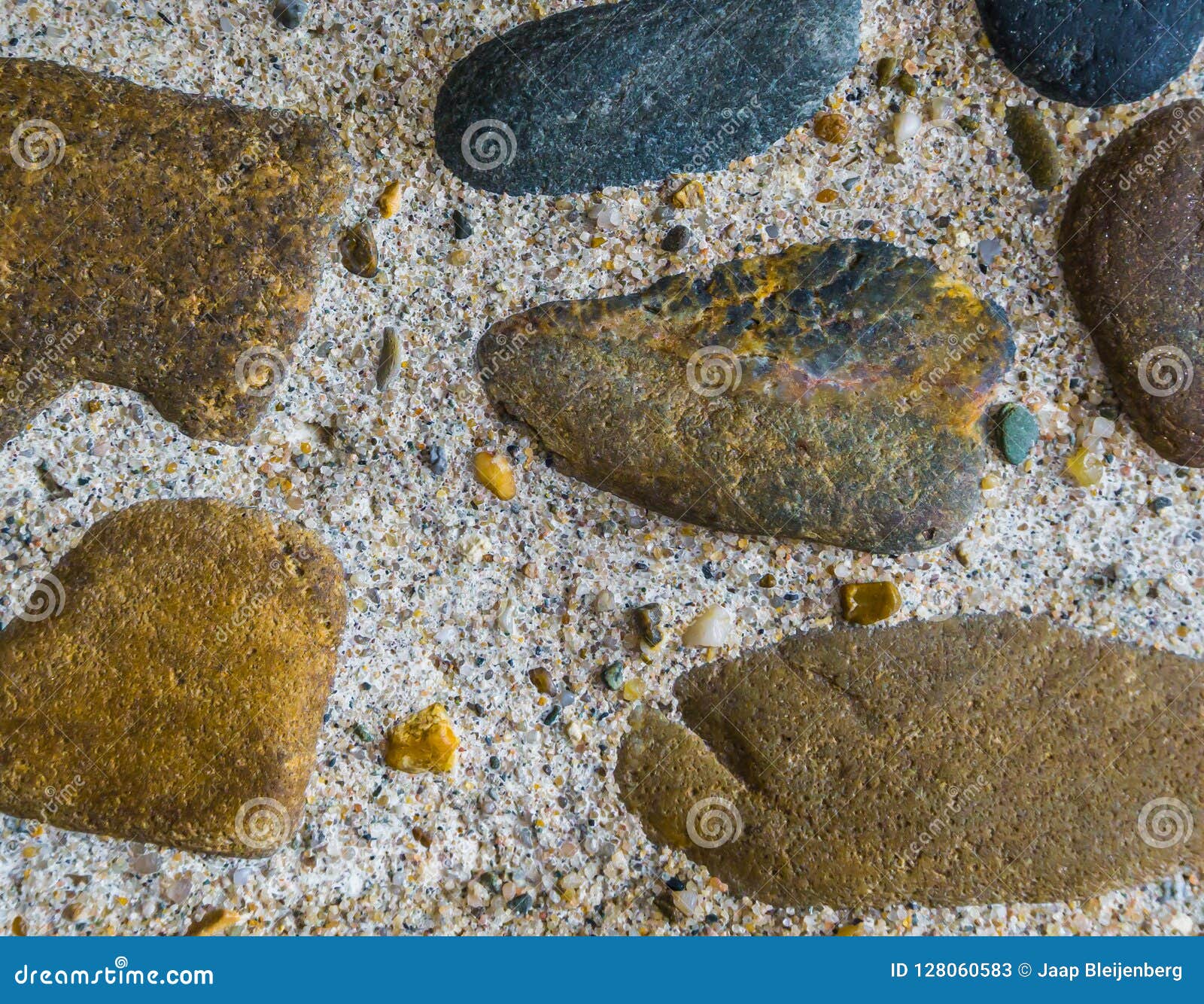 Diverse Colored Stones in Different Shapes with Flint Rocks in between ...