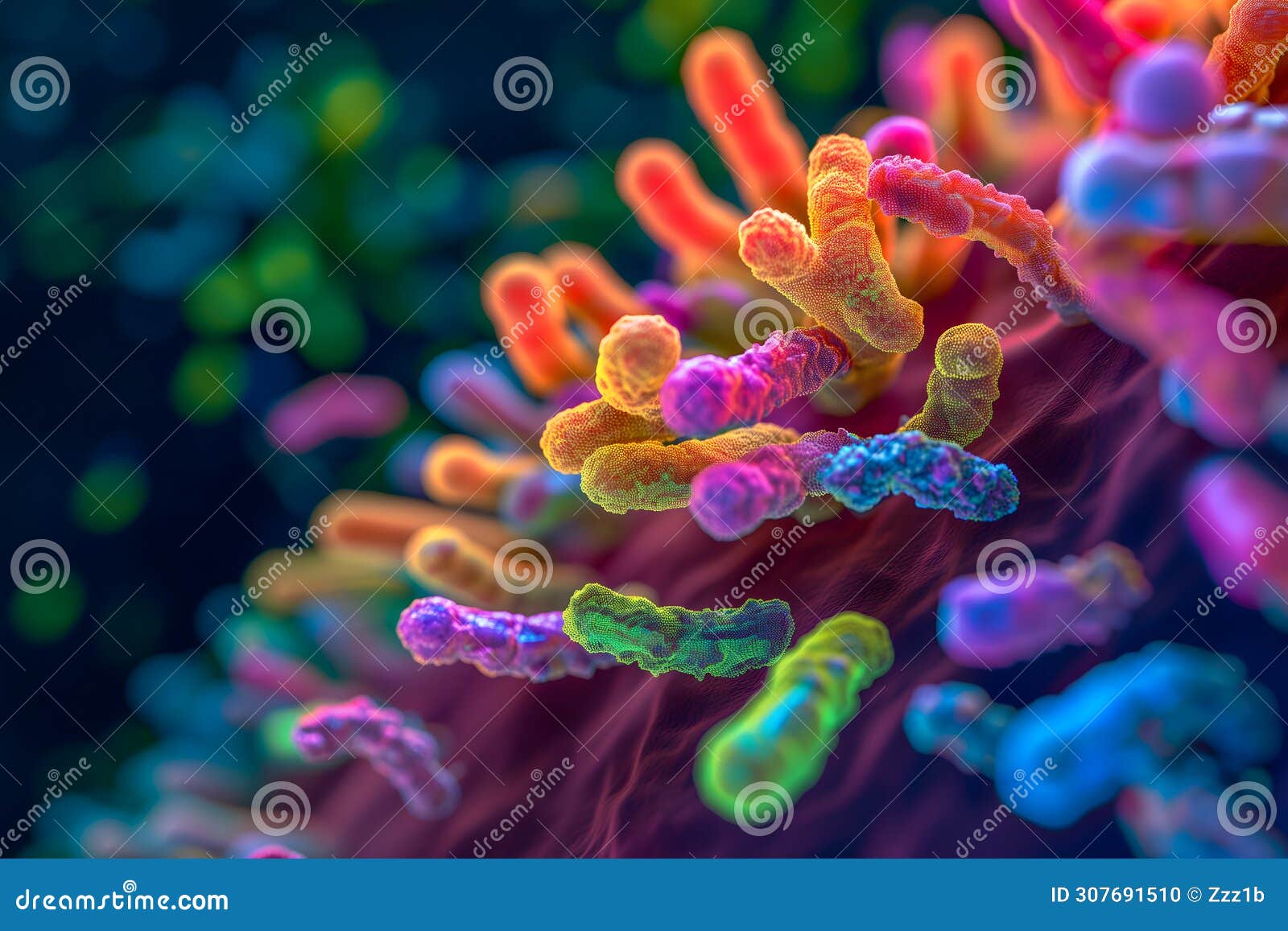 Diverse Colorful Abstract Microbiome Stock Photo - Image of cell ...