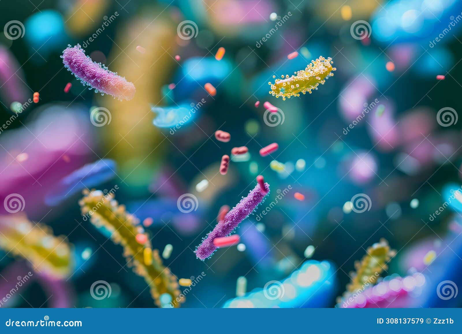 Diverse Colorful Abstract Microbiome Stock Illustration - Illustration ...