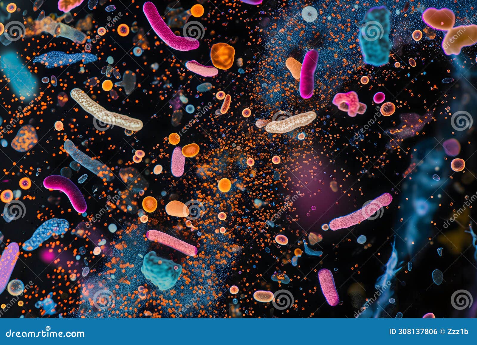 Diverse Colorful Abstract Microbiome Stock Illustration - Illustration ...