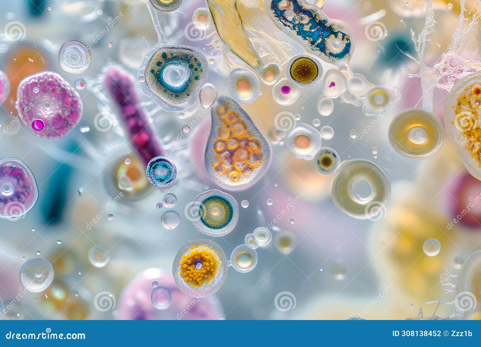 Diverse Colorful Abstract Microbiome Stock Illustration - Illustration ...