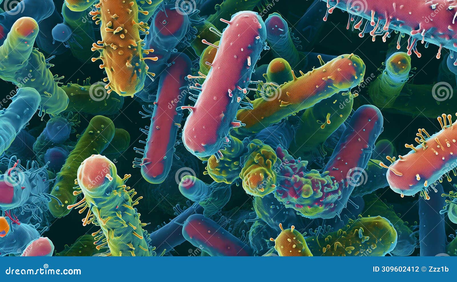 Diverse Colorful Abstract Microbiome Stock Photo - Image of bacterium ...