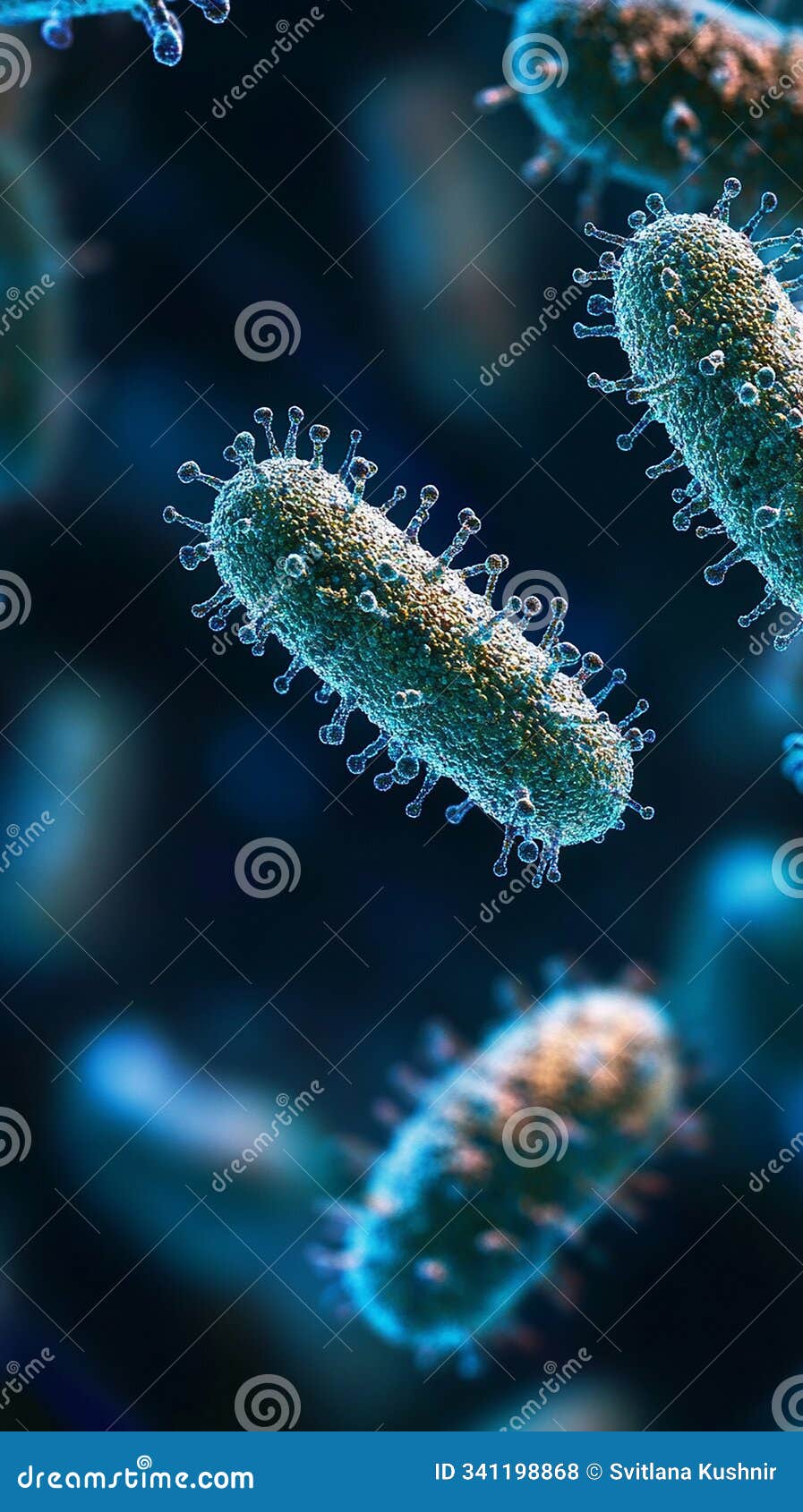 Diverse Colorful Microorganisms, Bacteria and Viruses. Unique Texture ...