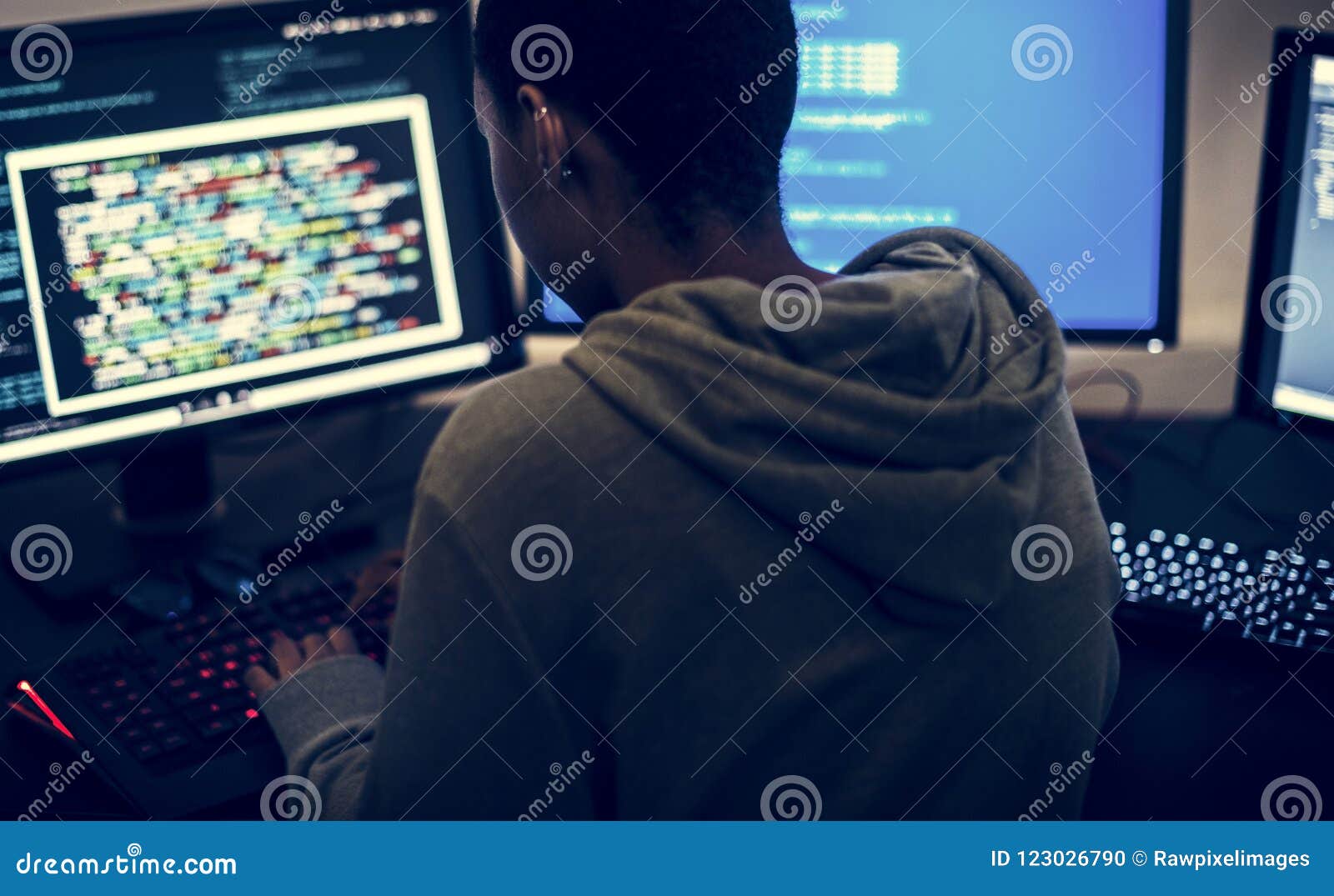 Diverse Computer Hacking Crime Shoot Stock Photo - Image of shoot ...