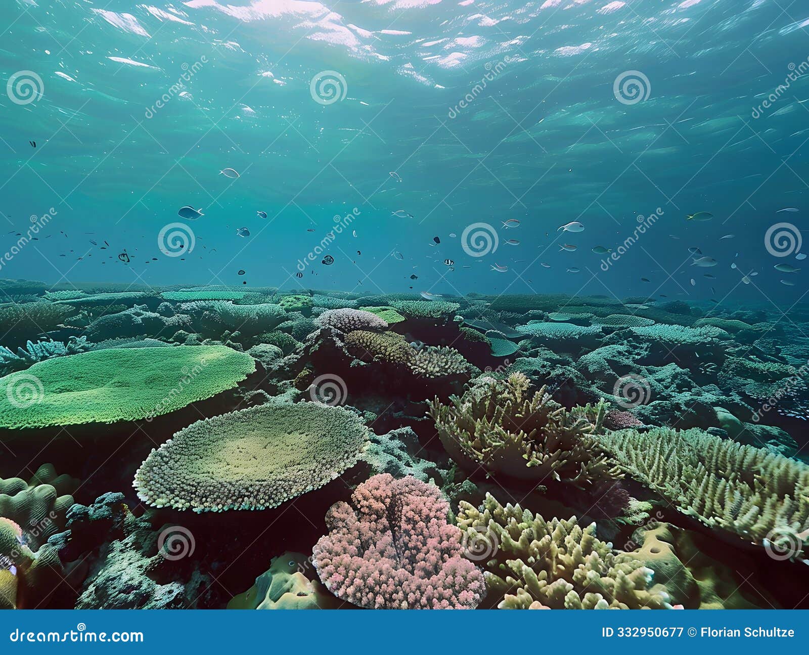 Diverse Coral Reef Ecosystem Stock Illustration - Illustration of ...